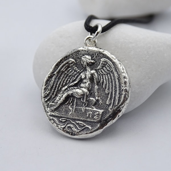 Greek Goddess Nike Coin Necklace - Etsy