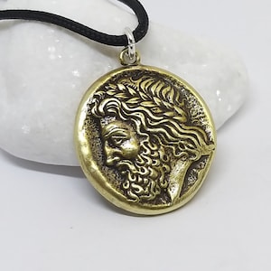Zeus Lycaeus Coin Pendant Necklace, Arcadian Coin Pendant, God Pan ...