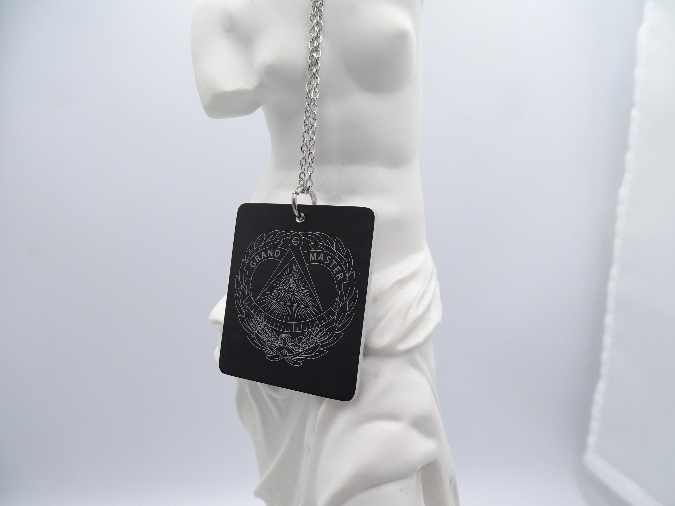 Grand Master Symbol Black Pendant, Symbol Eye Necklace, Hand Designed ...