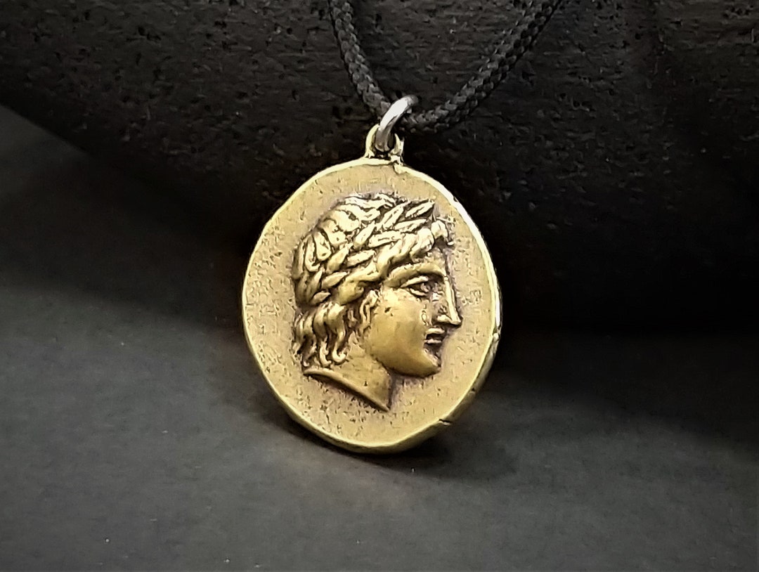God Apollo Ancient Greek Coin Pendant Necklace, Greek Gouri, Greek ...