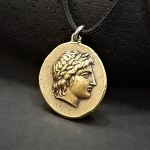 God Apollo Ancient Greek Coin Pendant Necklace, Greek Gouri, Greek ...