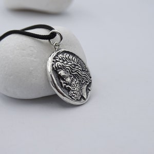 Zeus Lycaeus and God Pan Silver Coin Pendant Necklace, Arcadian Coin ...