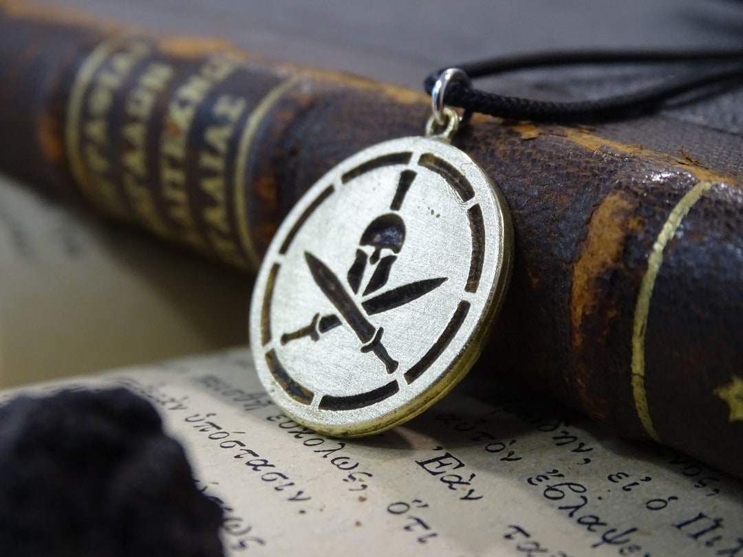 Warrior Necklace Greek Mythology Jewelry Pendant, Spartan Warrior ...