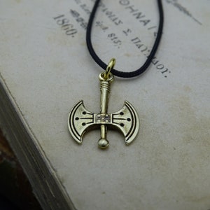 Bronze Battle Axe Necklace, Mens Axe Pendant, Viking Axe Necklace ...
