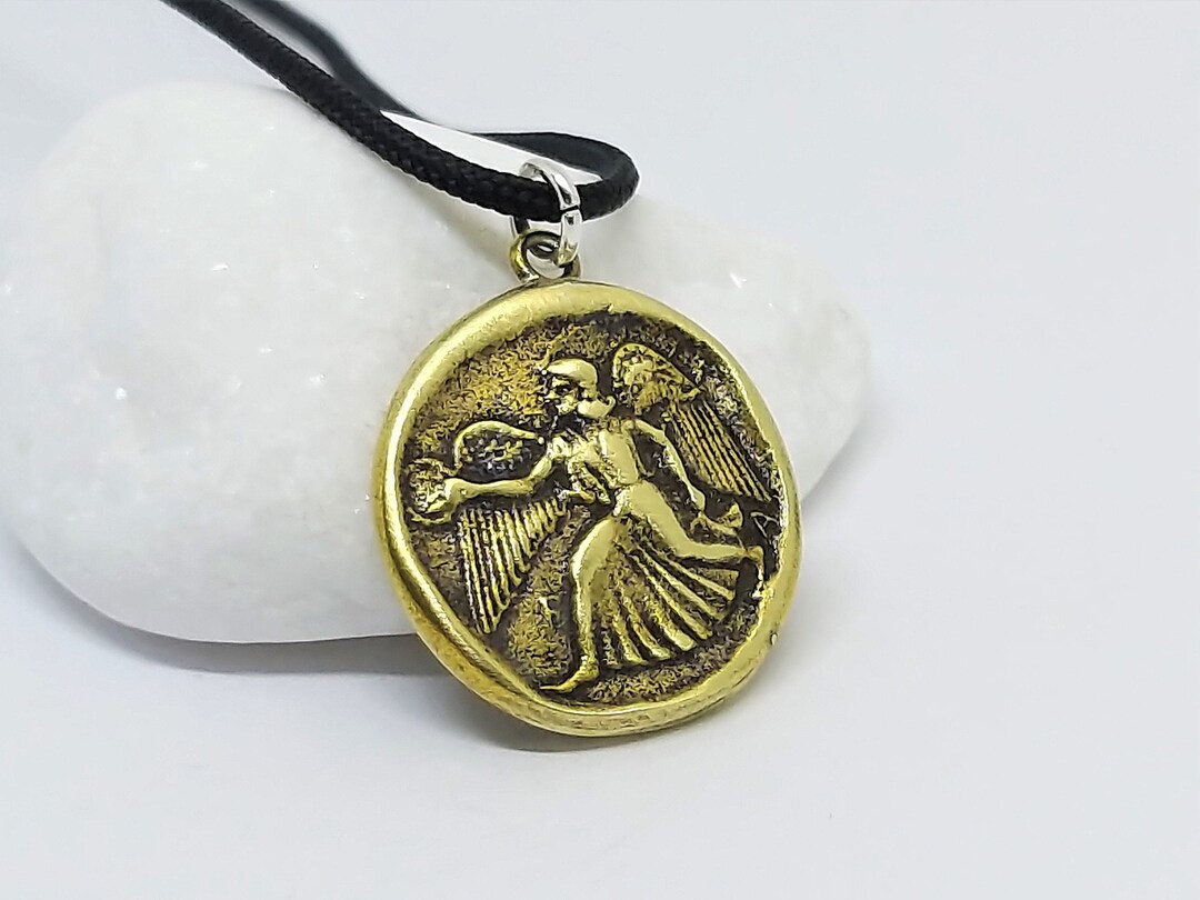 Nike Ancient Greek Coin Pendant, Bronze Museum Replica Necklace ...