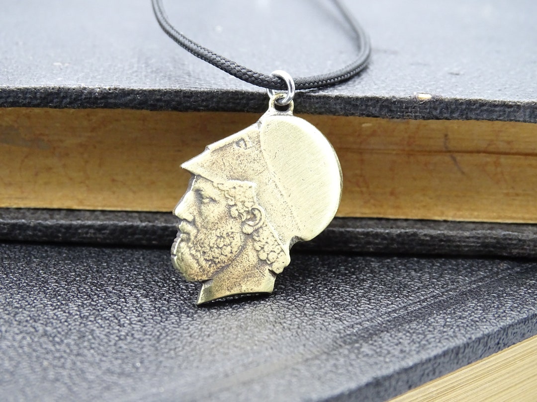Pericles Antique Bronze Pendant Necklace, Greek Politician Charm ...