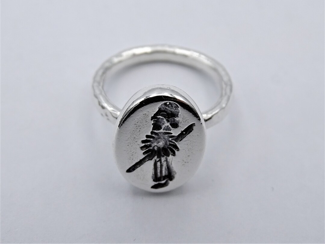 Greek Hoplite Design Silver Signet Ring, Greek Oval Signet Silver Ring ...