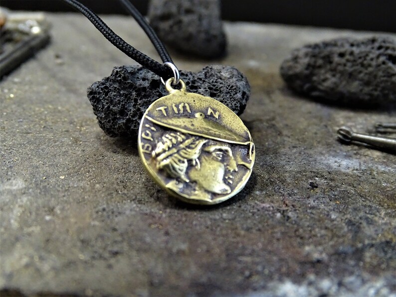 Mercury and Dionysus Ancient Greek Brass Coin Pendant - Etsy