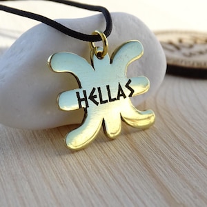 Greek Delphic Epsilon Bronze Pendant With HELLAS, Ancient Greek Symbol ...