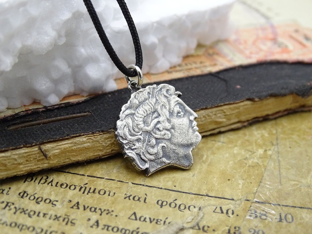 Alexander the Great Silver Pendant Necklace, Hercules Greek Jewelry ...
