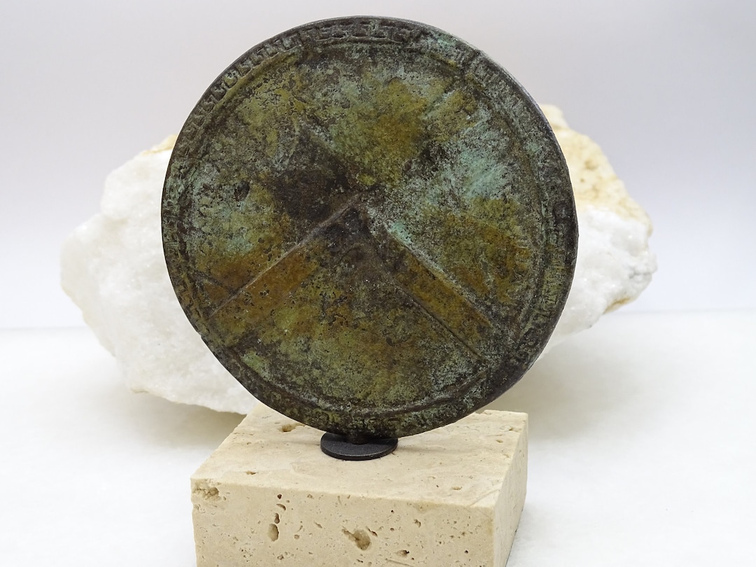 Ancient Greek Spartan Shield Green Patina Shield With Λ - Etsy