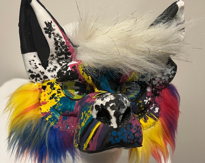Rainbow Wolf Rave Cosplay Costume Birdydogs Mask - Etsy
