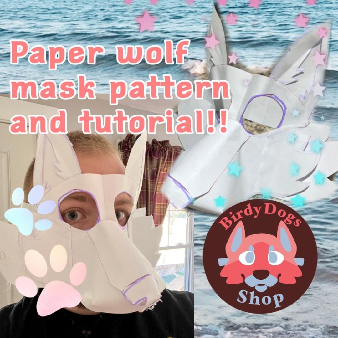 Paper Wolf Therian/furry Mask Pattern and Guide - Etsy