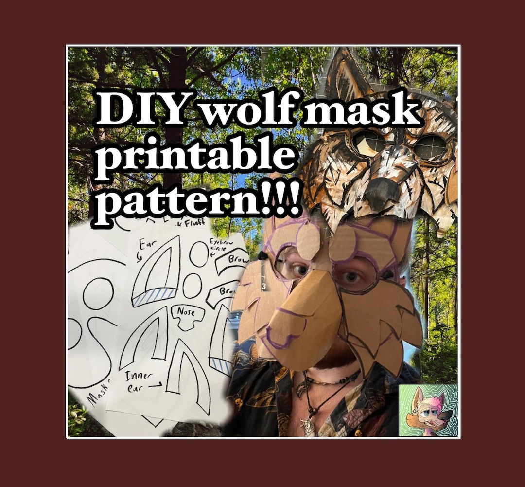 Wolf Therian Furry Mask Pattern and Guide - Etsy UK