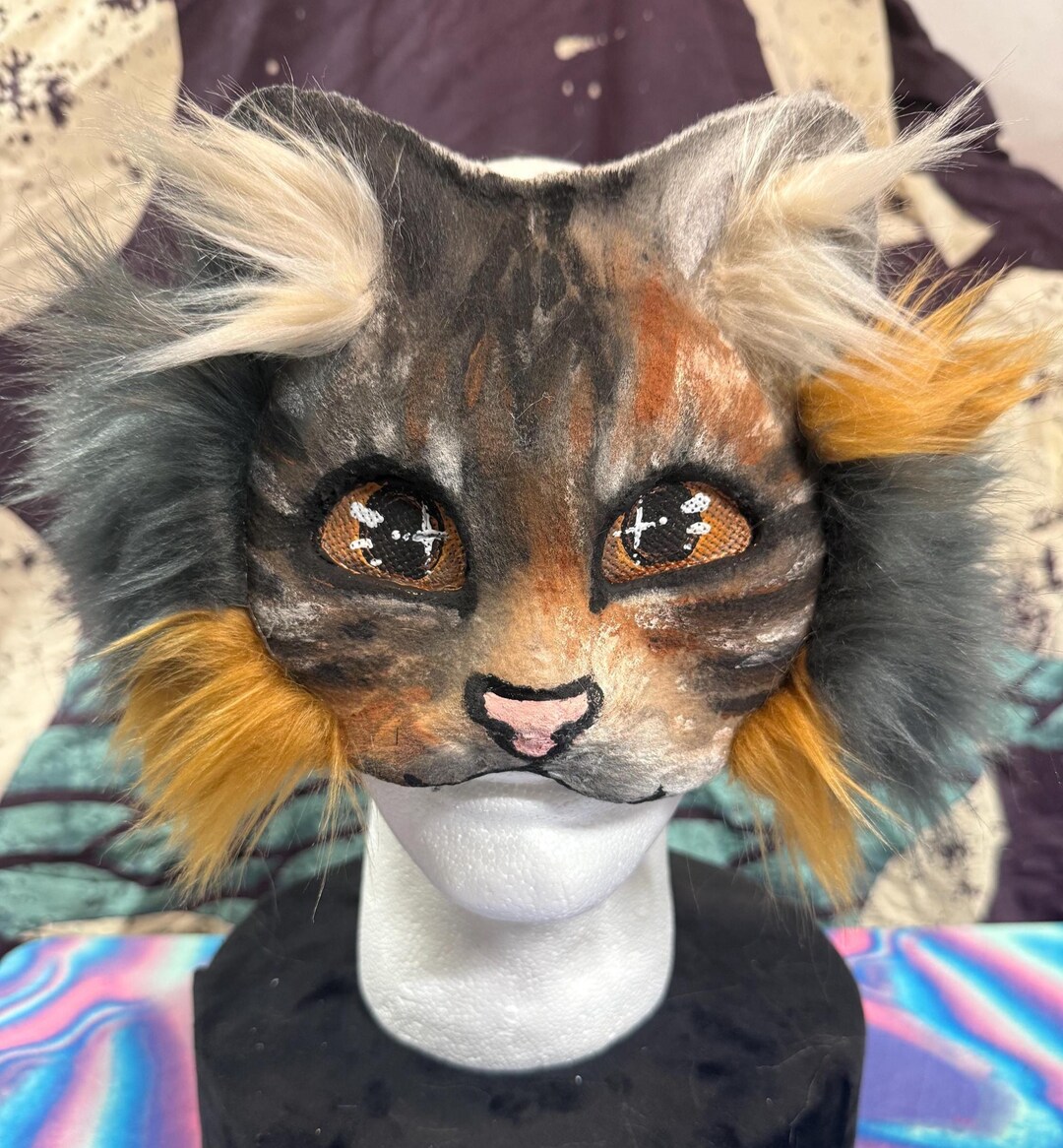 Calico Cat Therian-style Mask | for Therians/furries/alterhumans/etc - Etsy