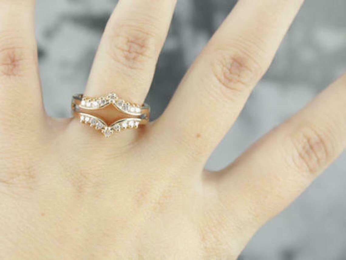 Enhancer Ring Band 0.50 Ct Solitaire Enhancer Round Ring | Etsy