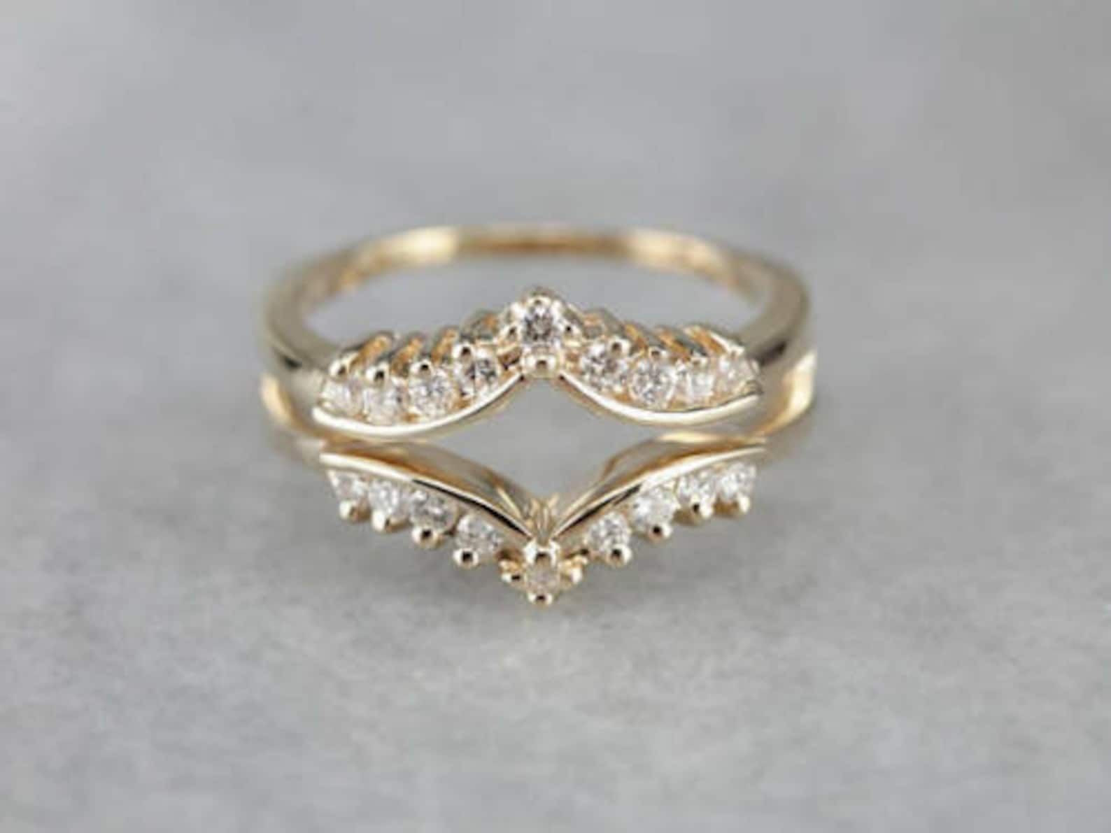 Enhancer Ring Band 0.50 Ct Solitaire Enhancer Round Ring - Etsy