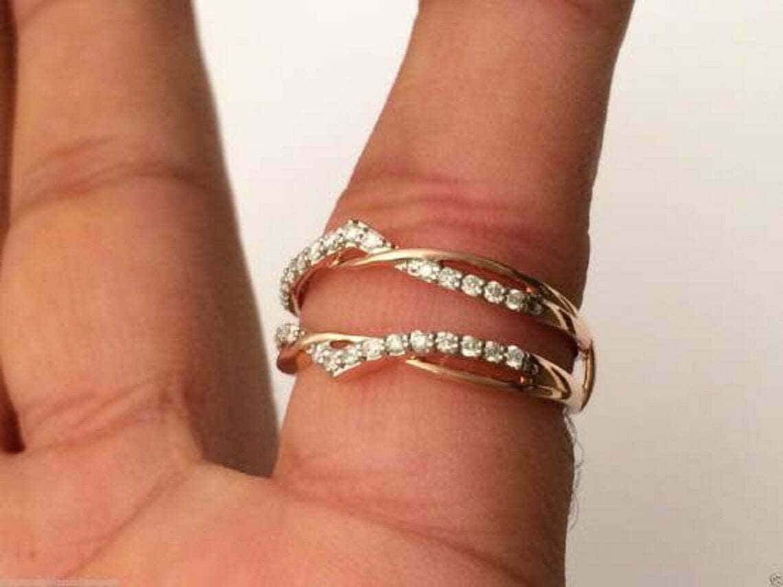 Enhancer Ring Band Two-tone Women's 2.00 Ct Round-cut | Etsy