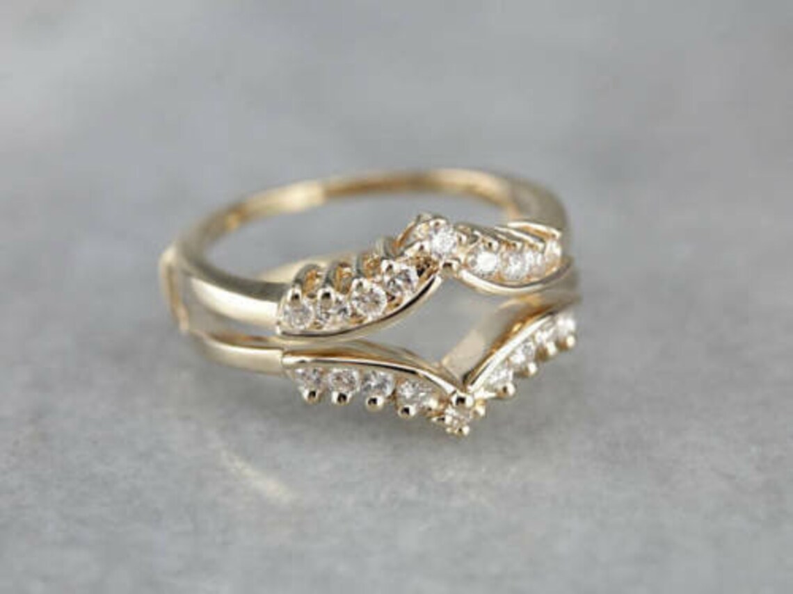 Enhancer Ring Band, 0.50 Ct Solitaire Enhancer Round Ring Guard 14k ...