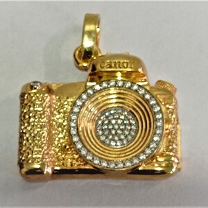 2.00ctw VVS1 Diamond Camera Pendant, 925 Sterling Silver Camera Pendant ...