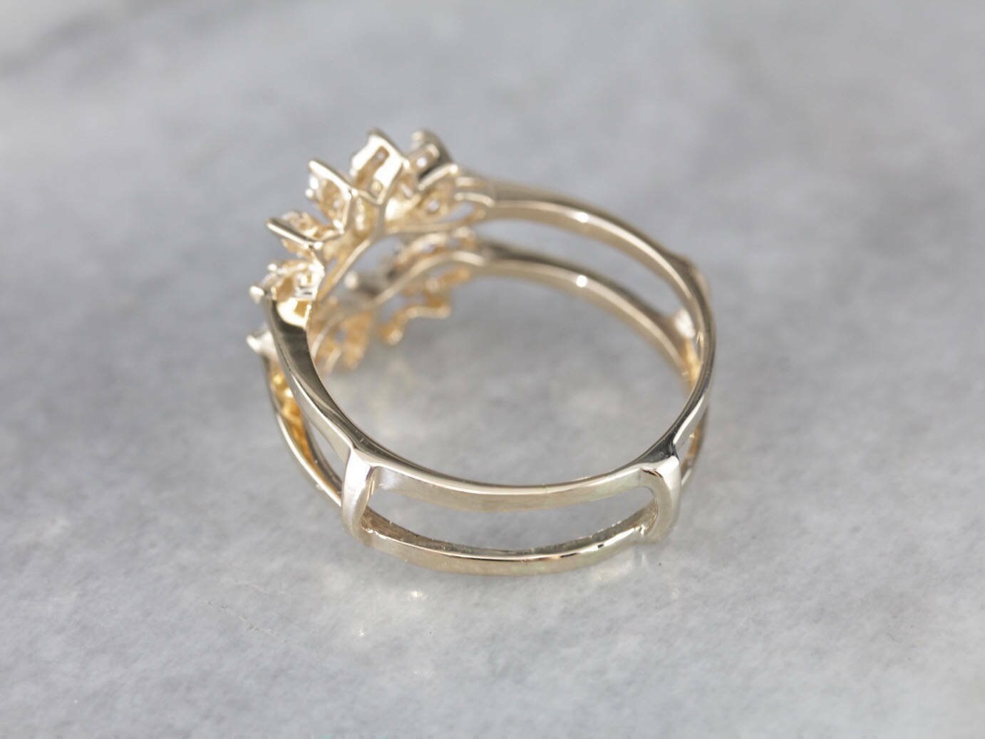 Moissanite Curved Enhancer Wedding Band, Eternity Ring 14k Yellow Gold ...