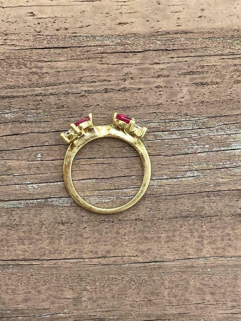 Enhancer Ring Band 2 Ct Ruby & Diamond Guard Wrap Band Ring - Etsy