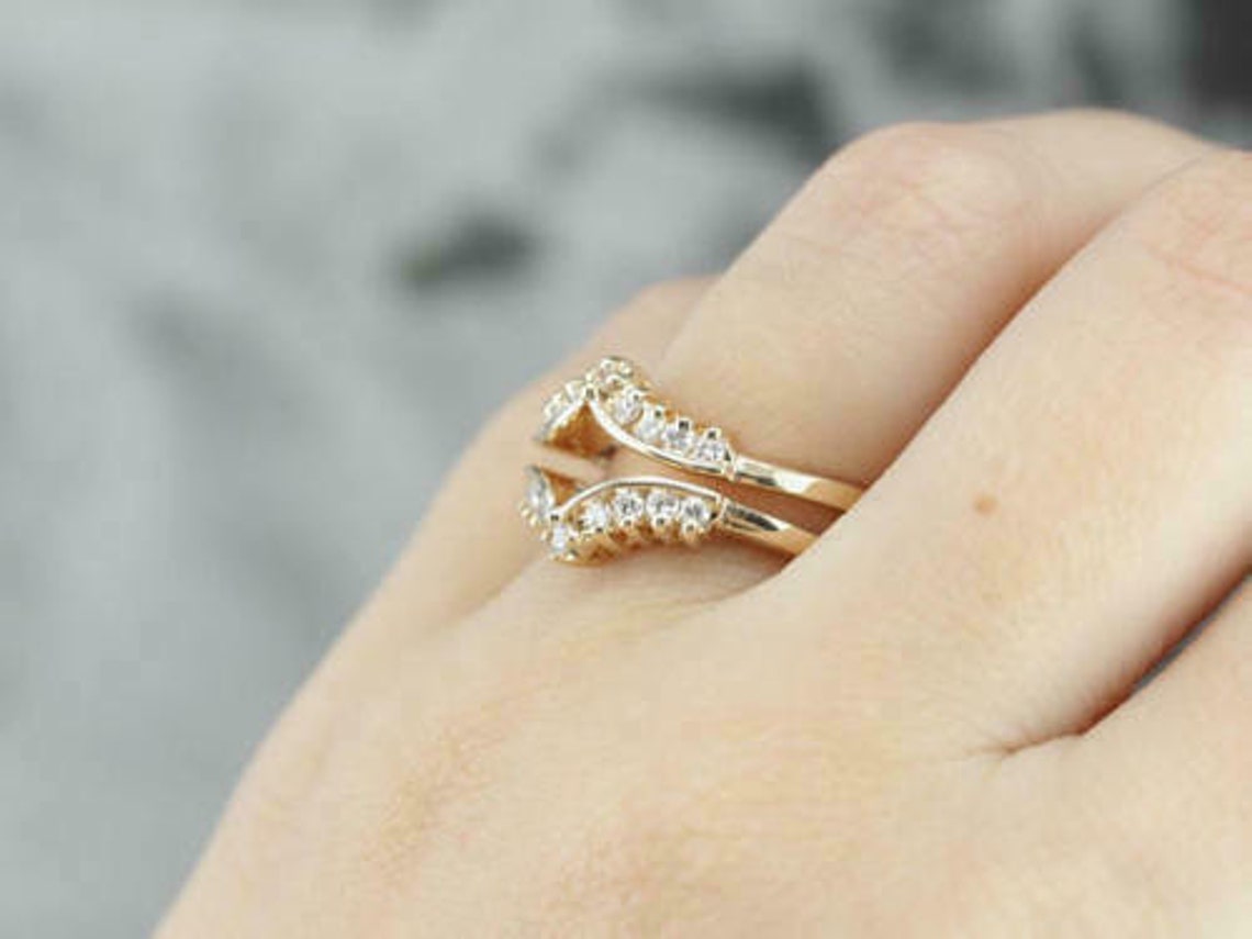 Enhancer Ring Band 0.50 Ct Solitaire Enhancer Round Ring | Etsy