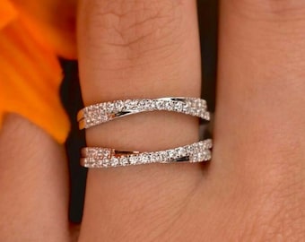 Enhancer Ring Band, Two-tone Women's 2.00 Ct Round-cut VVS1 Diamond ...