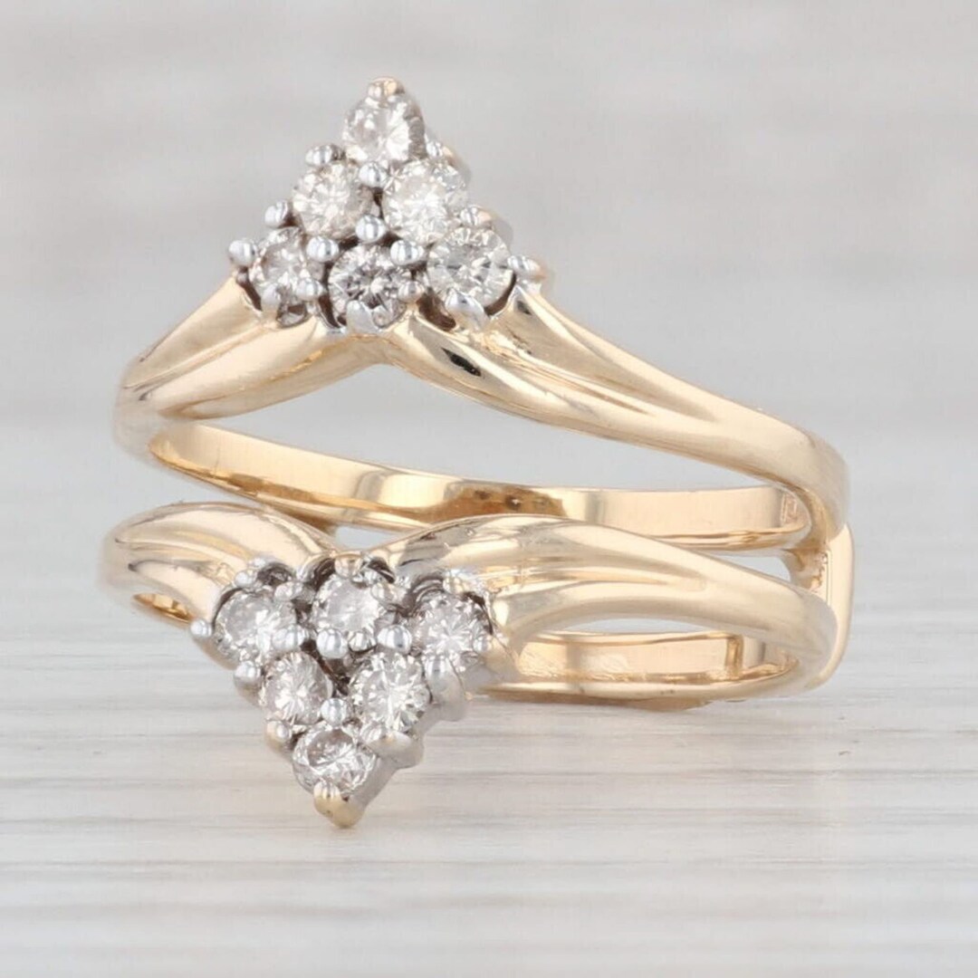 Enhancer Ring Sets, 0.36ctw Diamond Cluster Ring Enhancer Jacket Guard ...