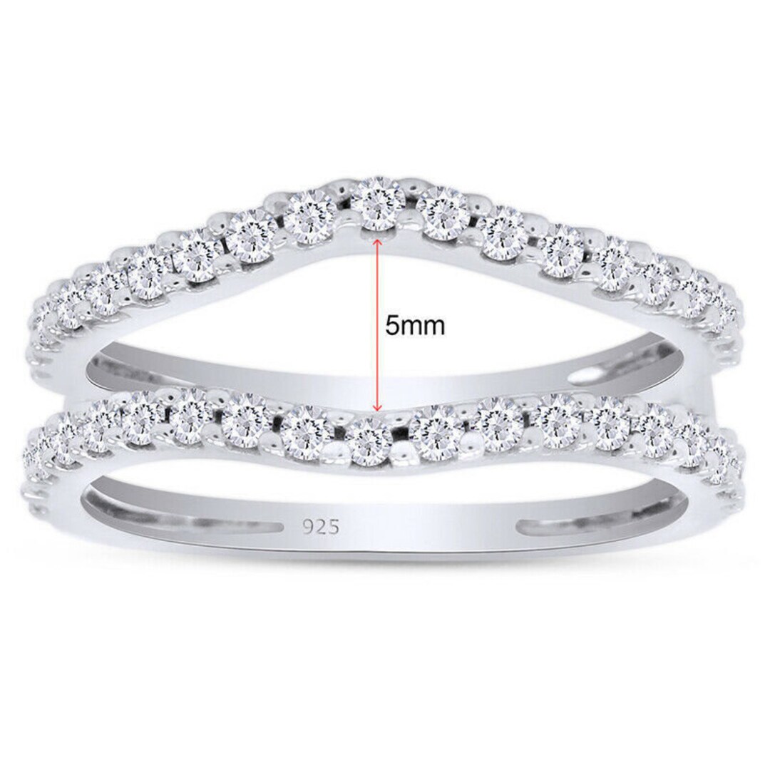 Enhancer Ring Band, 1 Ct Round Cut Diamond Enhancer Guard Wrap Band ...