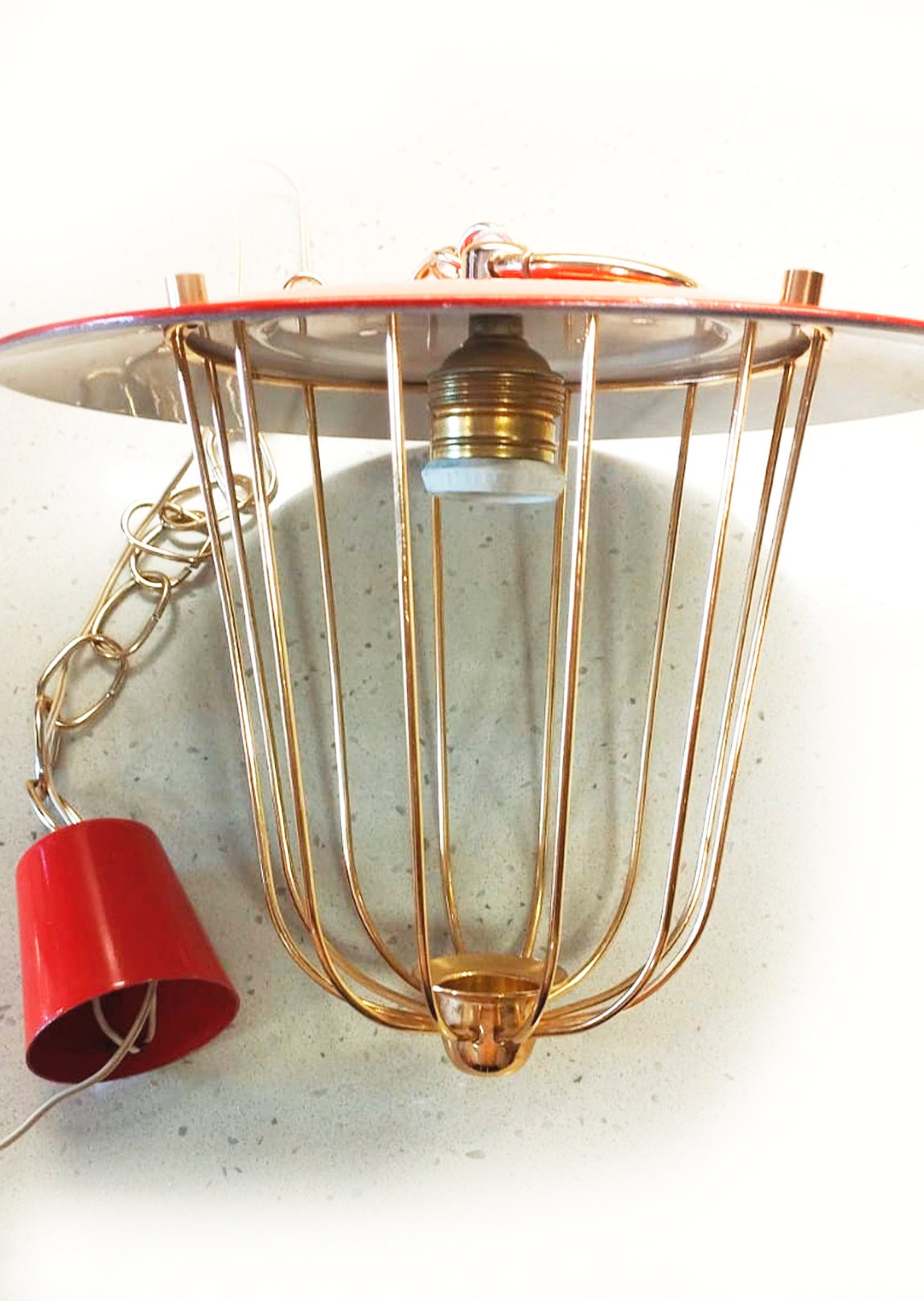 Red Ceiling Lamp - Etsy
