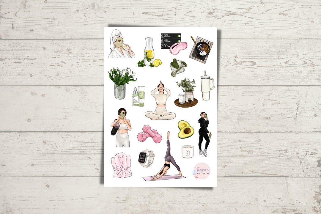 Sticker Sheet Self Care | Spa Stickers | Me-time Stickers | Yoga ...