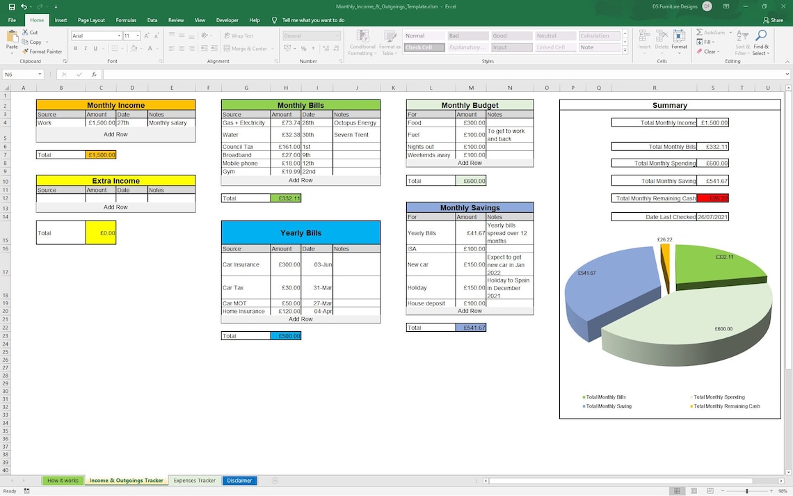 Hoja de cálculo de presupuesto mensual / Excel / Descarga - Etsy España