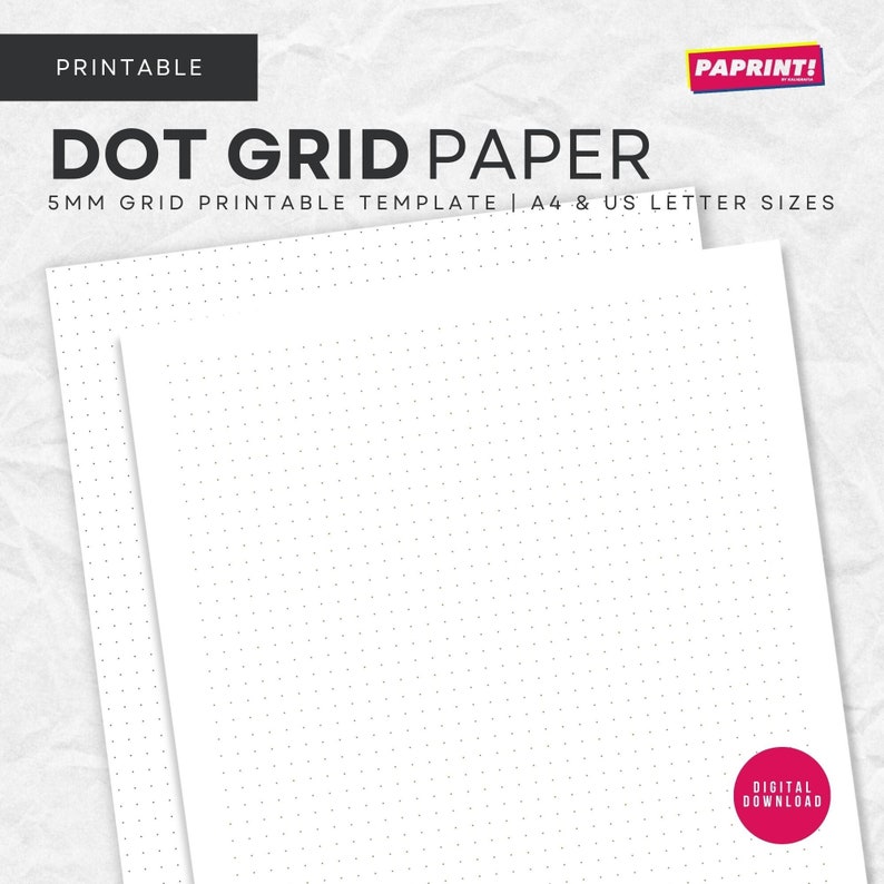 Printable Dot Grid Paper A4 and Letter Print at Home Dot - Etsy