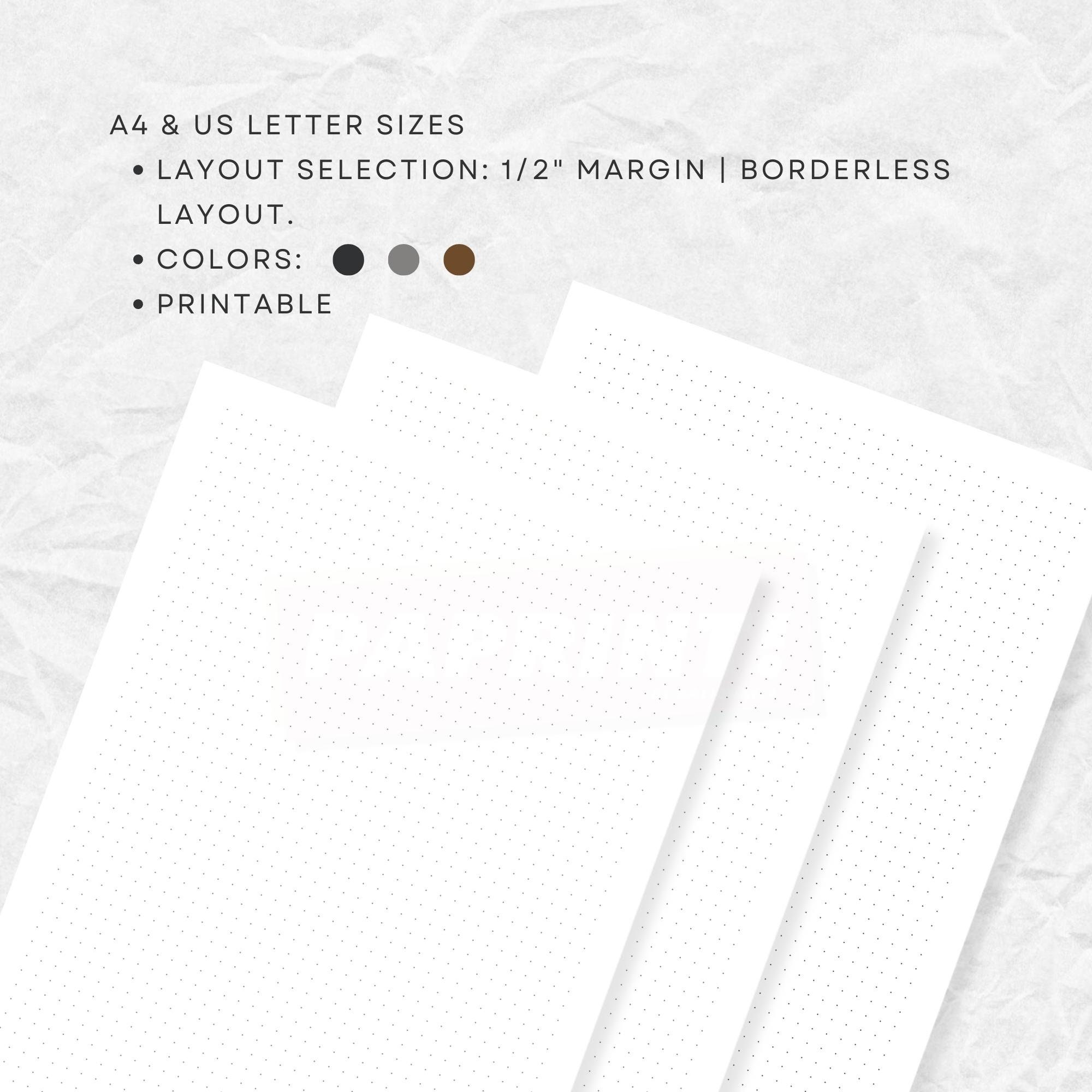 Printable Dot Grid Paper A4 and Letter Print at Home Dot Paper, 5 Mm ...