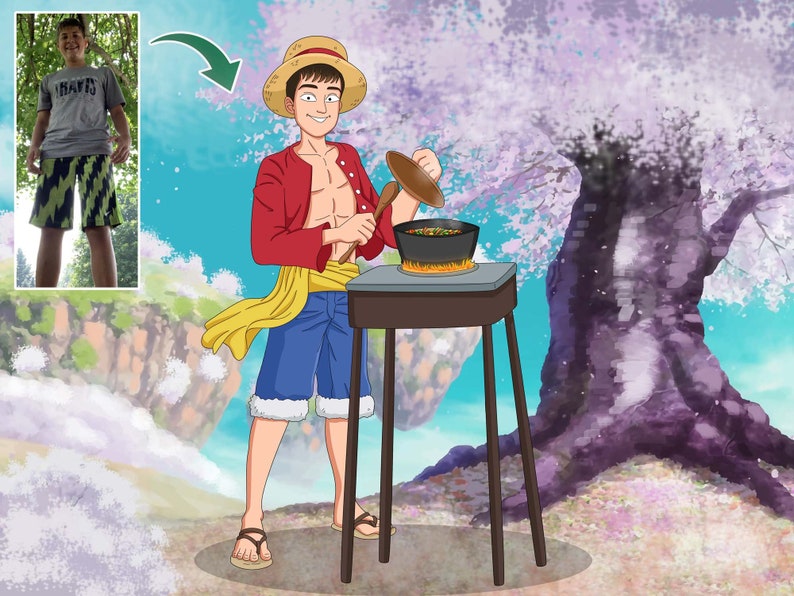 Custom One Piece Foosha Village Art One Piece Portrait - Etsy Australia