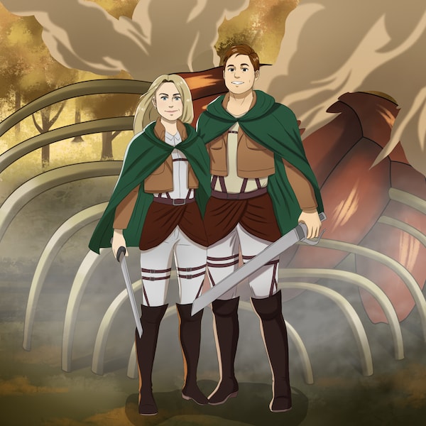 Attack on Titan Custom Portrait - Etsy
