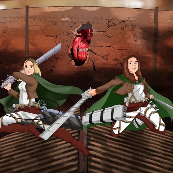 Attack on Titan Custom Portrait - Etsy