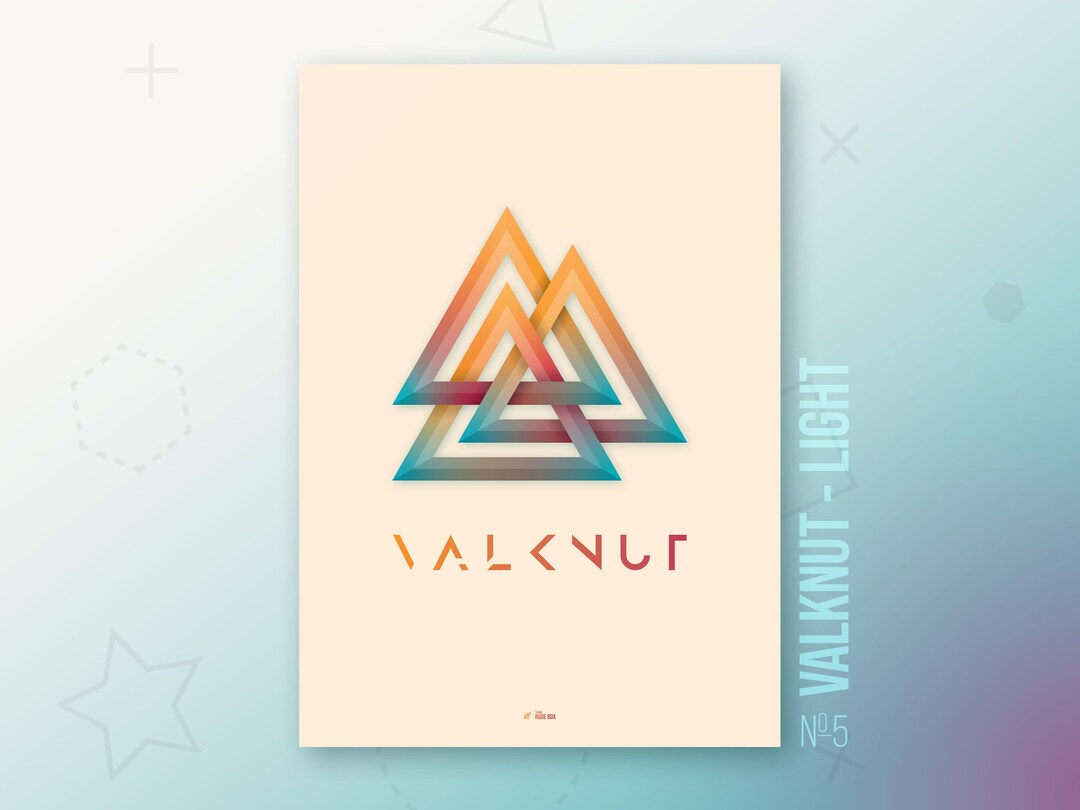 Valknut Poster Norse Mythology Wall Art Valknut Symbol With Light ...