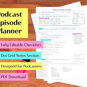 Podcast Planner Worksheet, Podcast Worksheet, Pod Cast, Podcast Plan ...