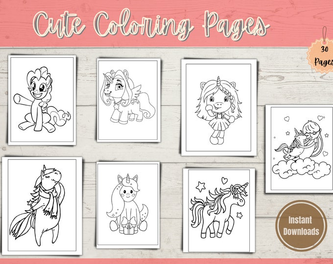 Unicorn Birthday Coloring Pages, Unicorn Birthday Printables, Unicorn ...