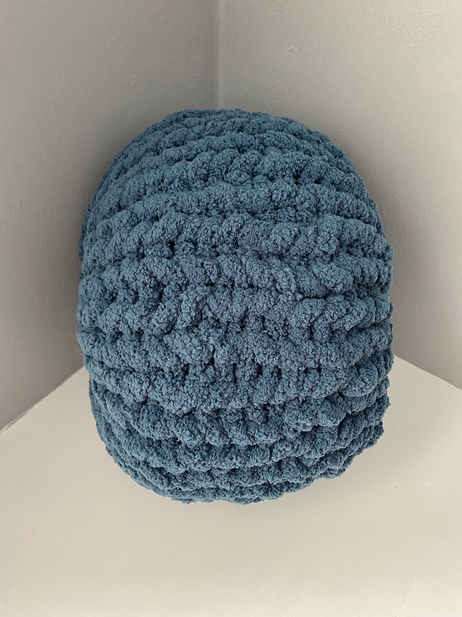 Large Blue Round Pillow, Blue Round Pillow, Adriatic Blue Pillow ...