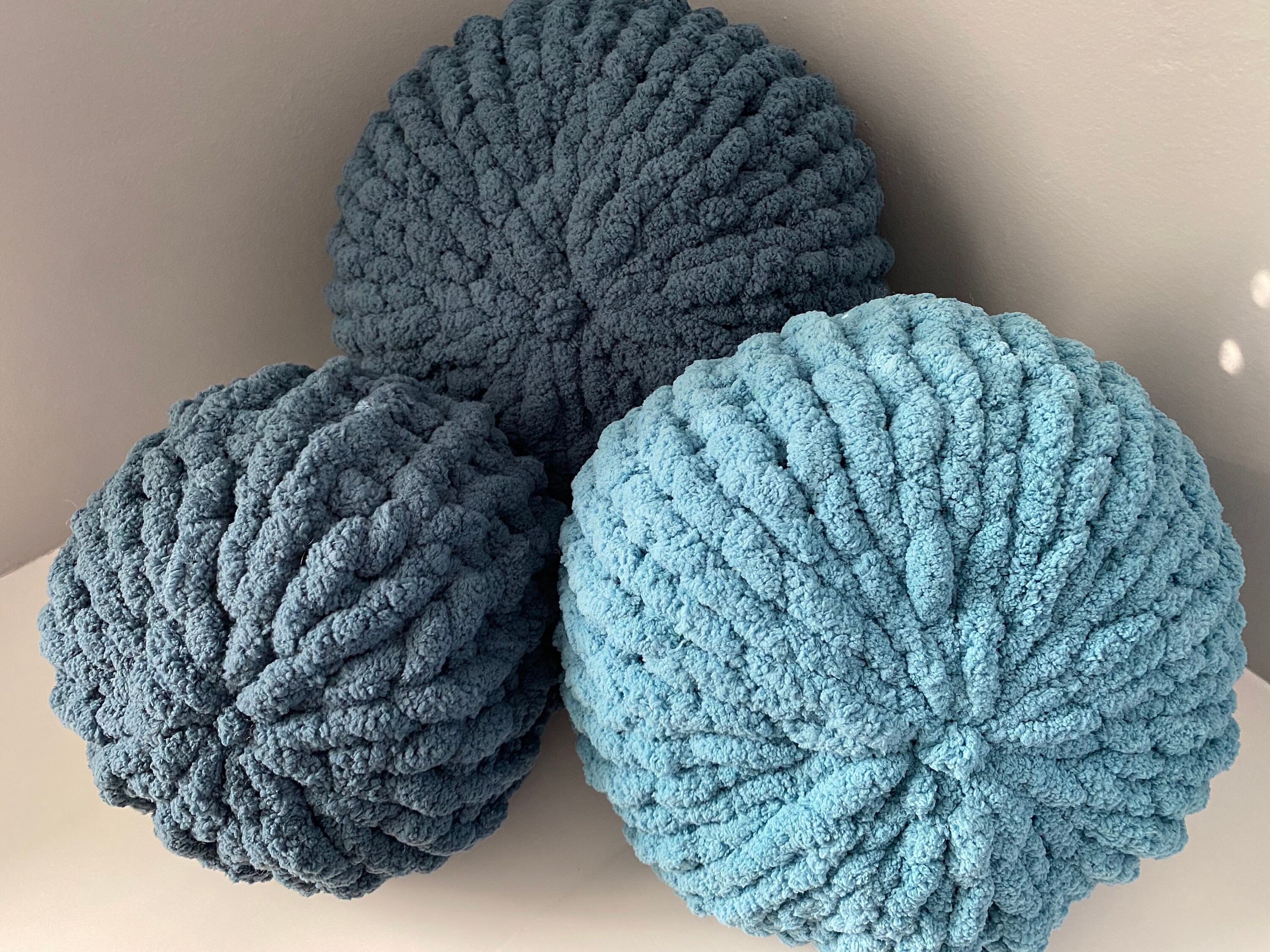 Large Blue Round Pillow, Blue Round Pillow, Adriatic Blue Pillow ...