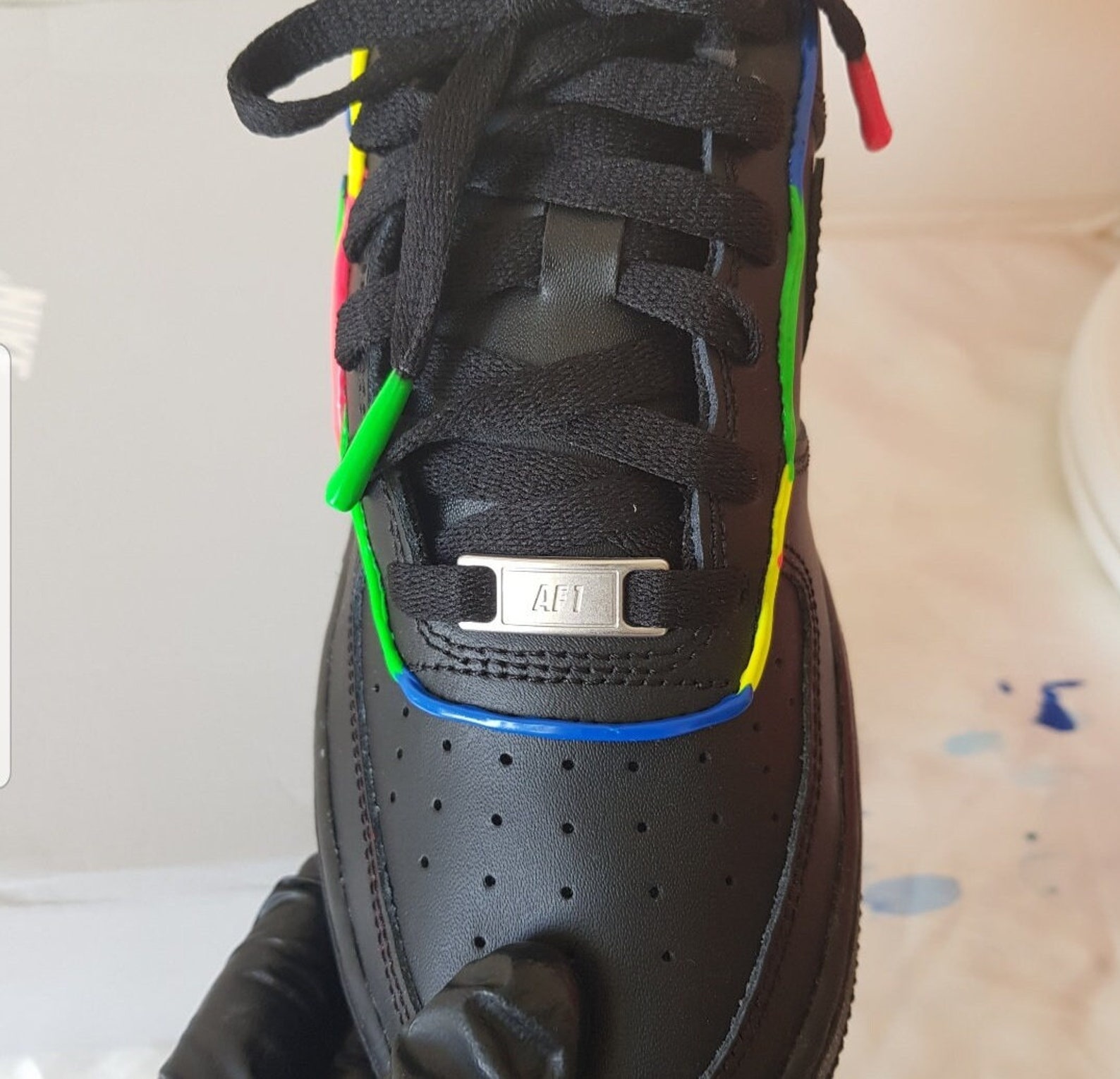 Drippy Custom Air Force One 1 Reflective Glow in the Dark Neon Women's ...