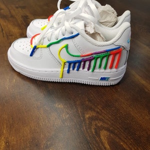 Custom Nike Air Force Drippy Neon Shoes AF1 | Air Force 1 Kids Wedding ...
