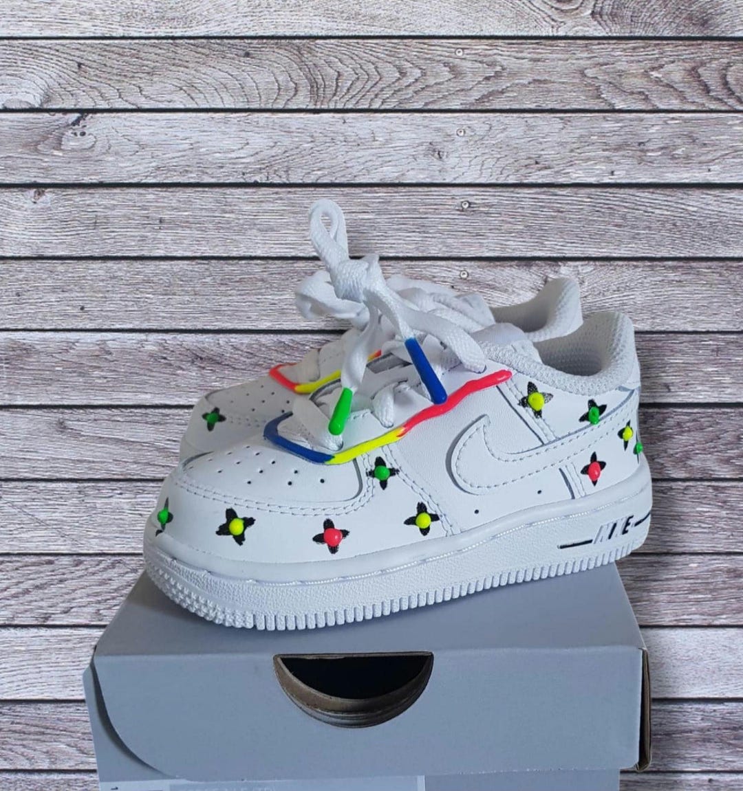 Custom Nike Air Force 1 Sneakers – Neon Glow Hand-painted Shoes for ...