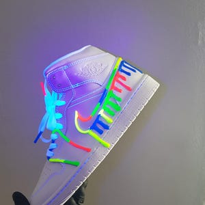 Custom Nike Air Jordan 1 Mid Drippy Neon Shoes Kids Wedding Shoes AJ1 ...