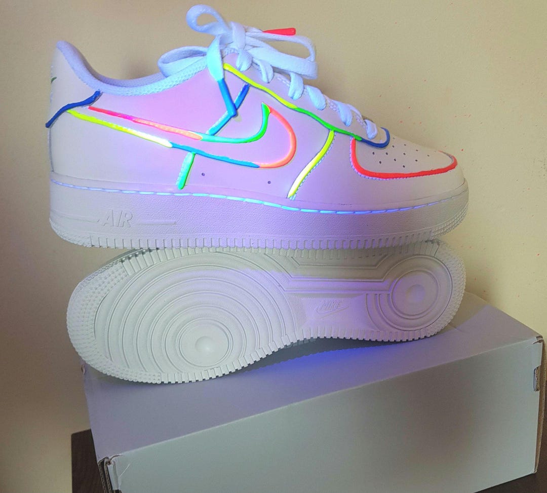 Custom Neon Air Force 1: Glow in the Dark AF1 Sneakers - Etsy
