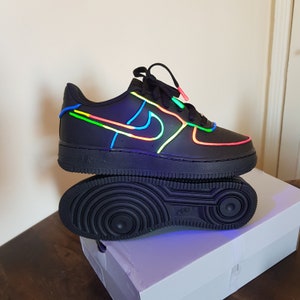 Custom Neon Air Force 1 Sneakers: Glow in the Dark Women's Shoes - Etsy