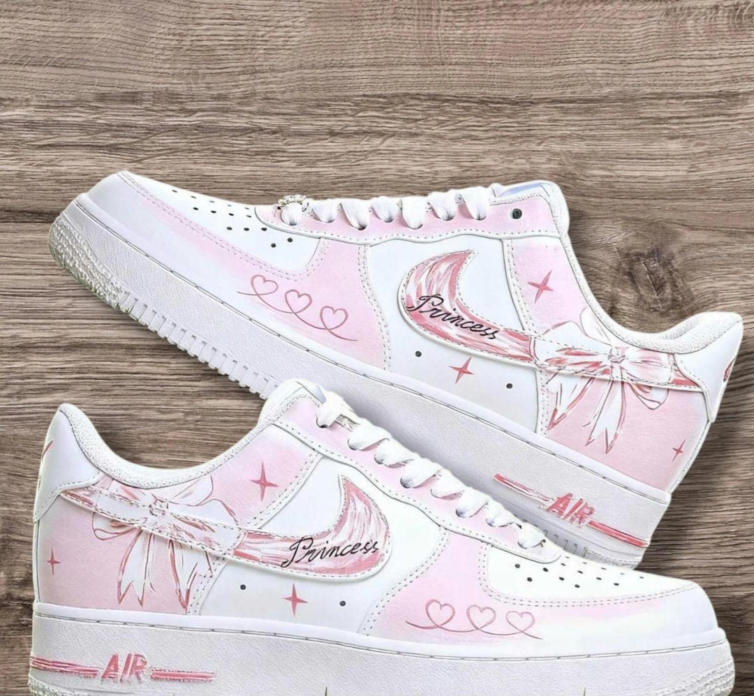 Custom Pink Bow Star Heart Air Force 1 | Hand Painted AF1 Sneakers ...